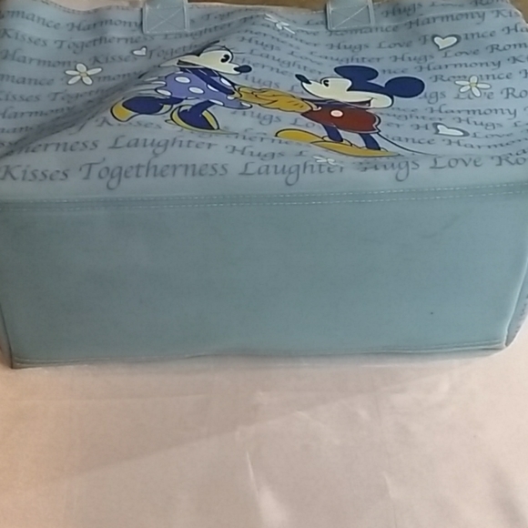 Disney | Bags | Large Blue Disney Tote With Attached Mini Zip Bag ...